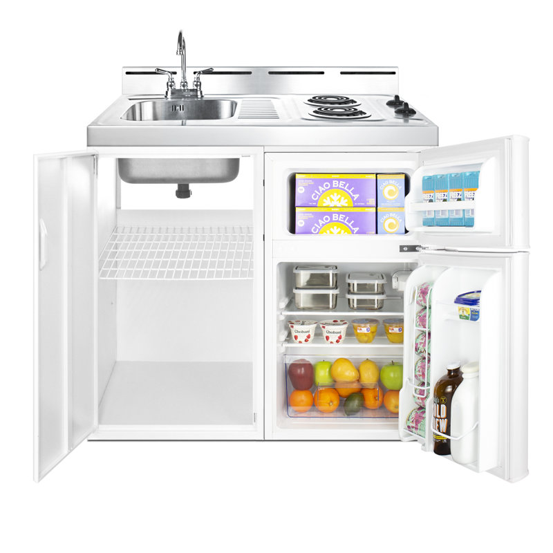 Summit Appliance All-In-One Combo Kitchens 2.92 cu. ft. Freestanding Mini Fridge with Freezer ...